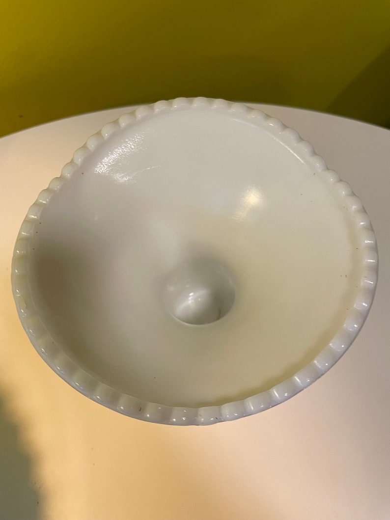 Thatcher/mckee Concord Milk Glass Vase/stand - A Piece of Glass History ...