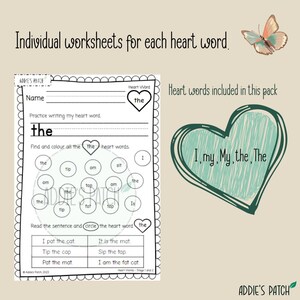 Heart Words Stage 1 Worksheet Practice Structured Literacy - Etsy