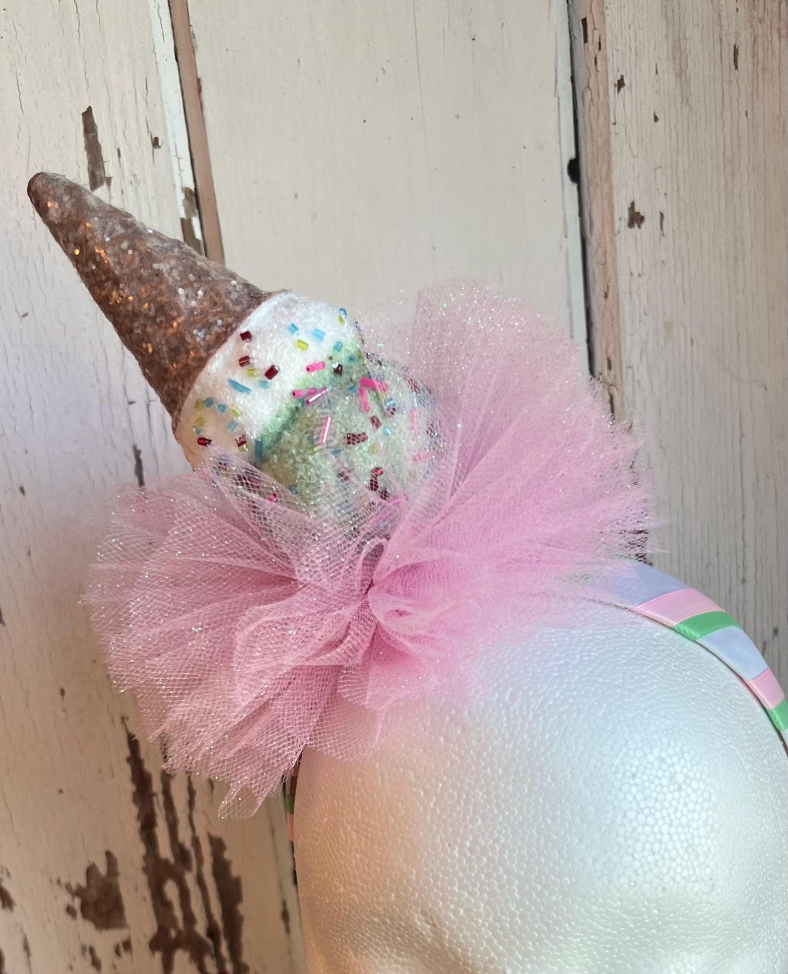 Ice Cream Cone Headband Fascinator: Candy Land Party Photo Prop - Etsy