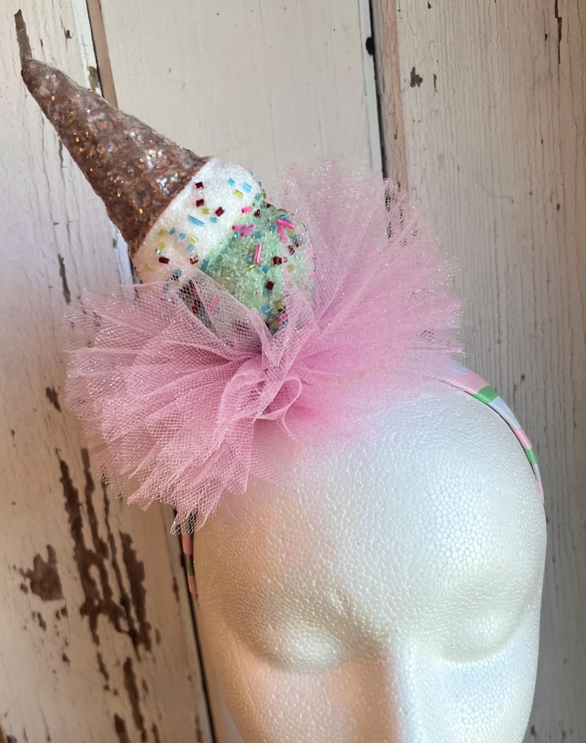 Ice Cream Cone Headband Fascinator: Candy Land Party Photo Prop - Etsy