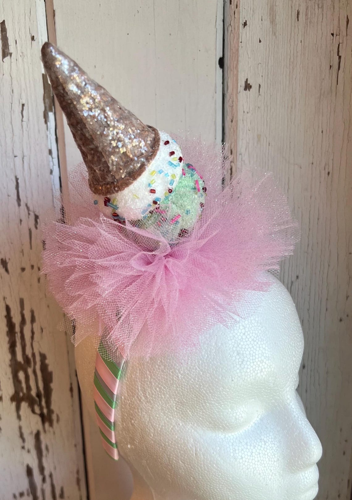 Ice Cream Cone Headband Fascinator: Candy Land Party Photo Prop - Etsy