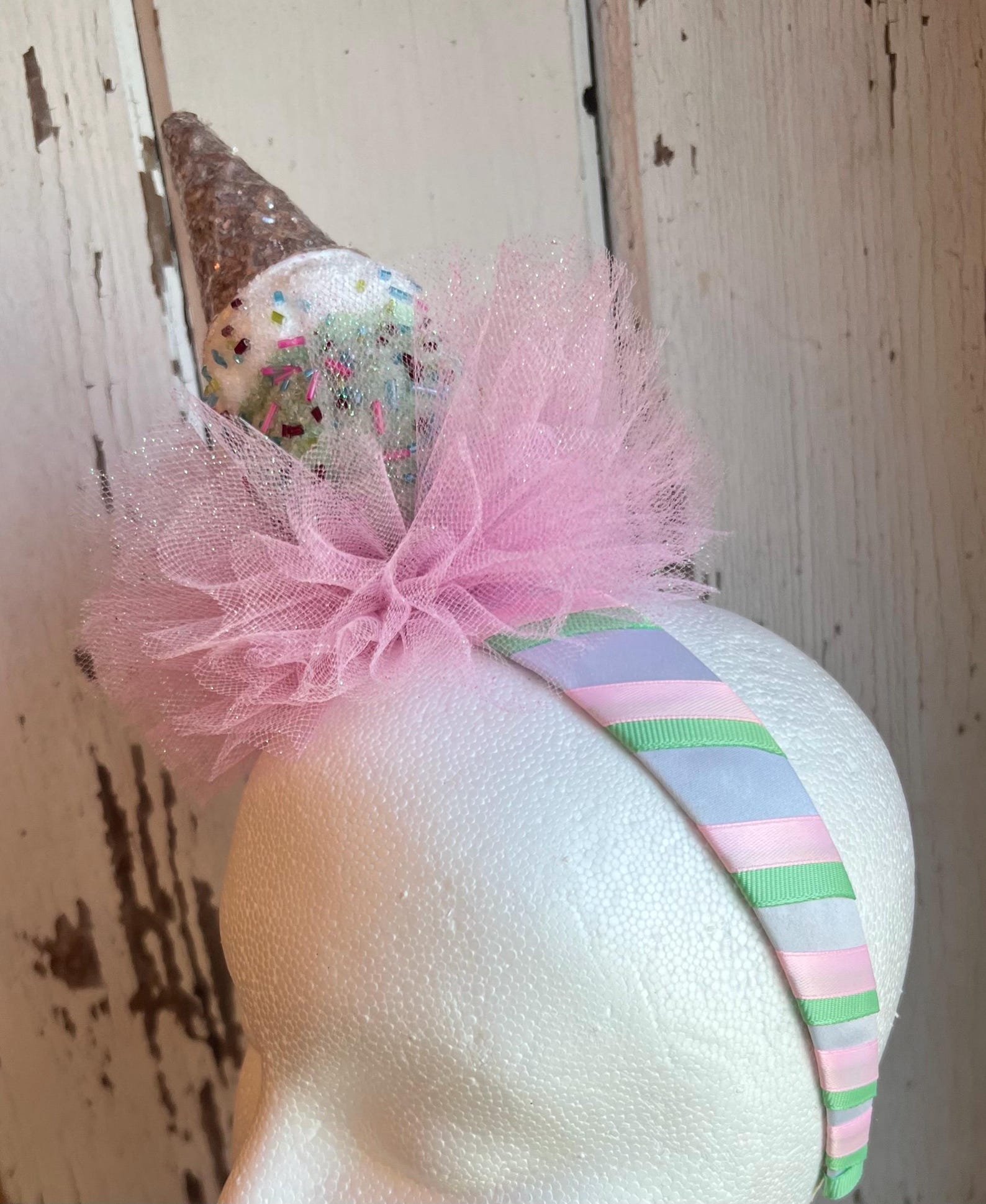 Ice Cream Cone Headband Fascinator: Candy Land Party Photo Prop - Etsy