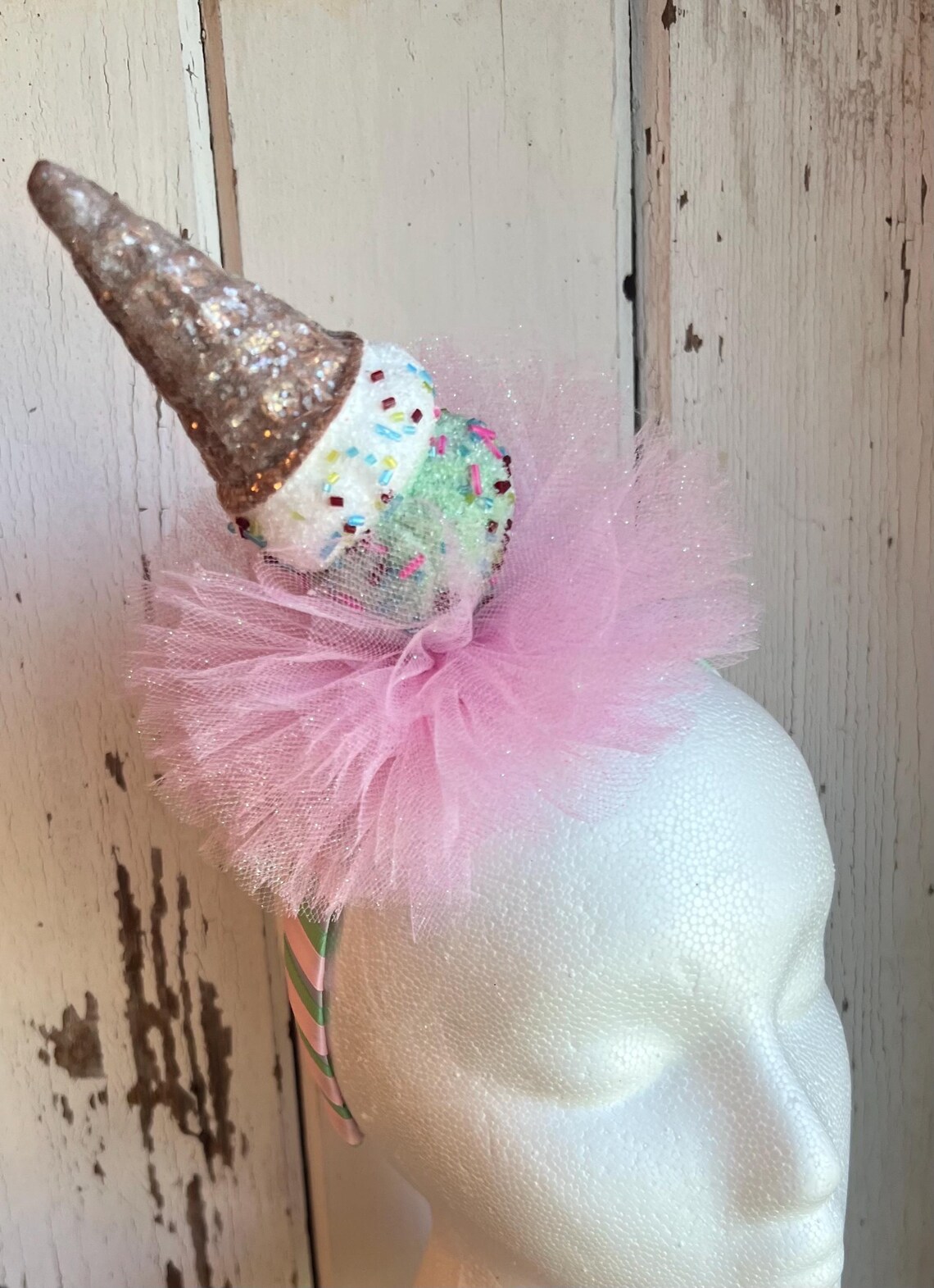 Ice Cream Cone Headband Fascinator: Candy Land Party Photo Prop - Etsy