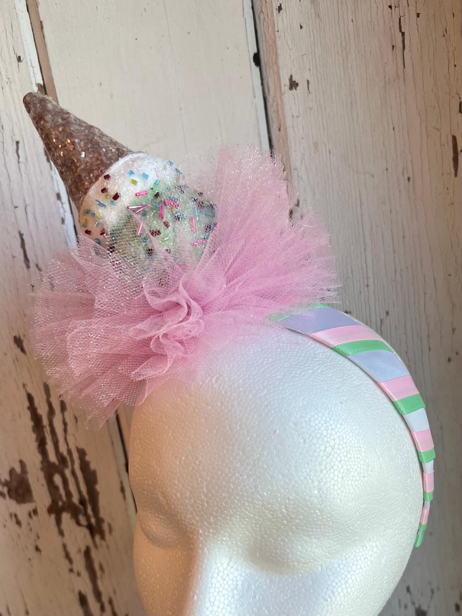 Ice Cream Cone Headband Fascinator: Candy Land Party Photo Prop - Etsy