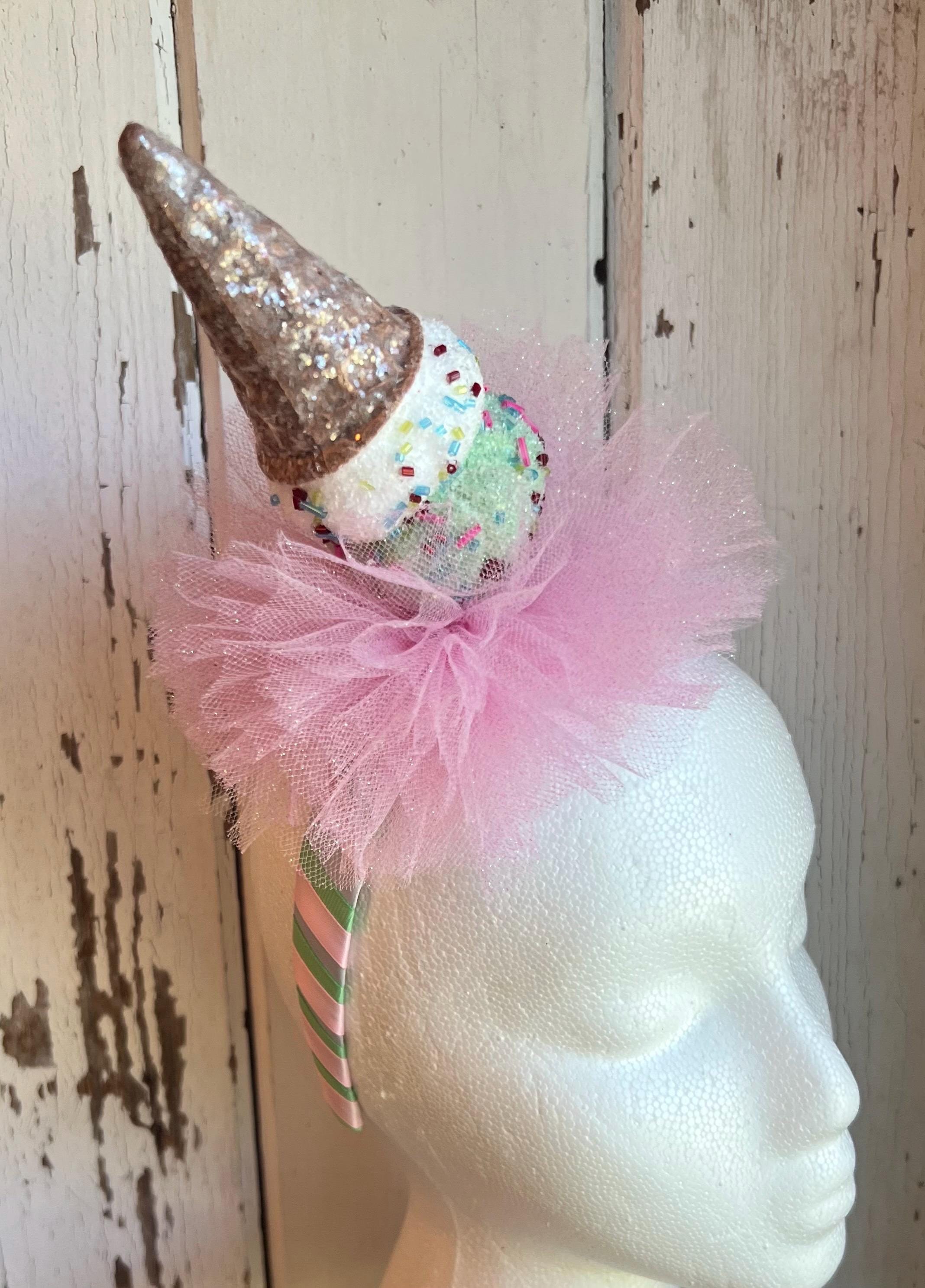 Ice Cream Cone Headband Fascinator: Candy Land Party Photo Prop - Etsy