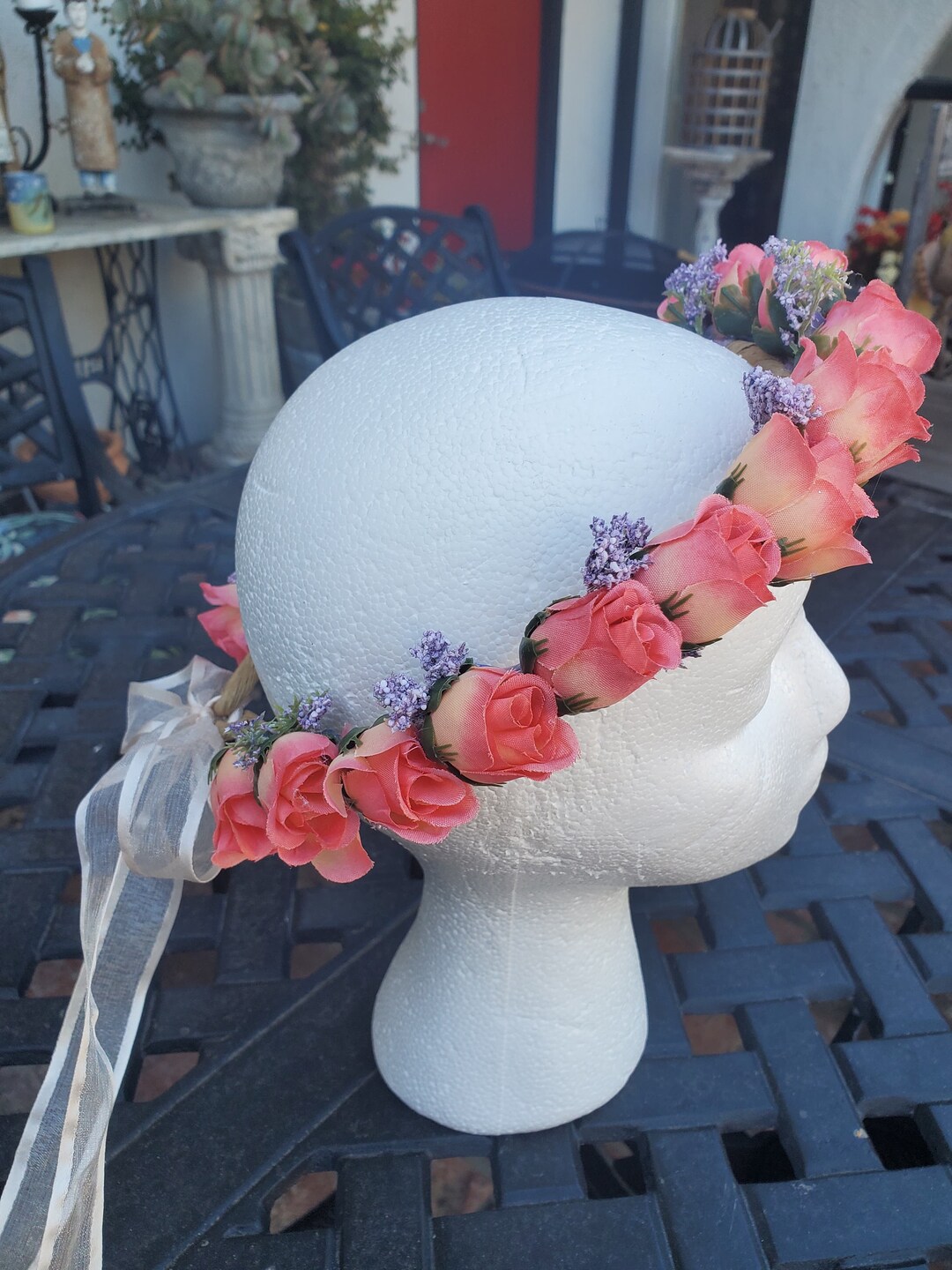 Rose Floral Head Wreath - Engagement & Maternity Photos - Etsy