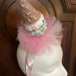 Ice Cream Headband Fascinator Candy Land Birthday Halloween Ice Cream ...