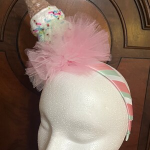 Ice Cream Headband Fascinator Candy Land Birthday Halloween Ice Cream ...