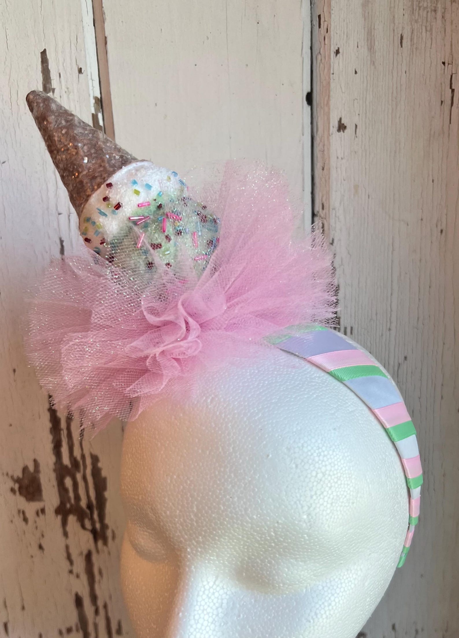 Ice Cream Cone Headband Fascinator: Candy Land Party Photo Prop - Etsy