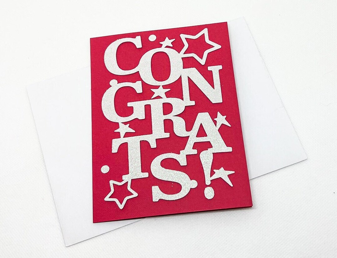 Glitter Congrats Graduation Card - Etsy