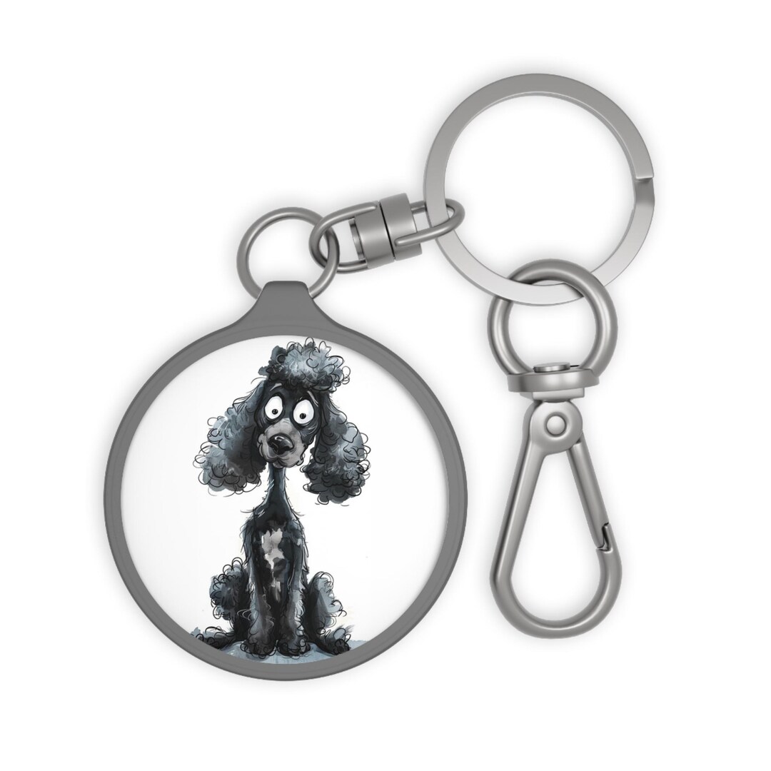 Keychain - Cute Poodle Keychain, Poodle Keychain Keyring Tag School Bag ...