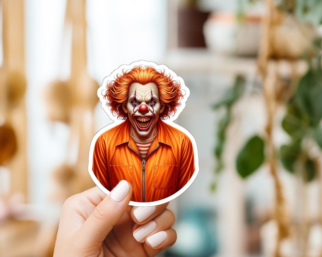 Sticker Psycho Killer Clown Sticker, Clown Killer Sticker, Halloween ...