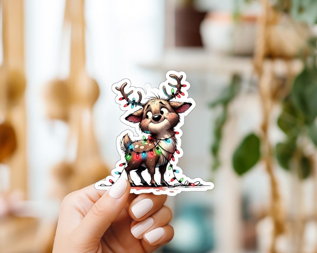 Sticker - Christmas Light Reindeer Sticker, Christmas Light Sticker ...
