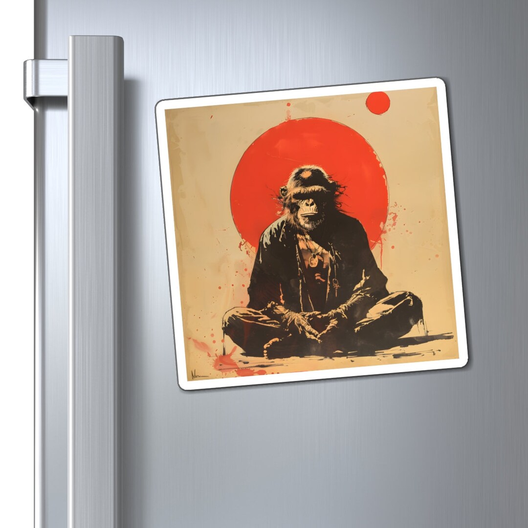 Zen Monkey Magnet: Meditating Yoga Chimpanzee Gift - Etsy