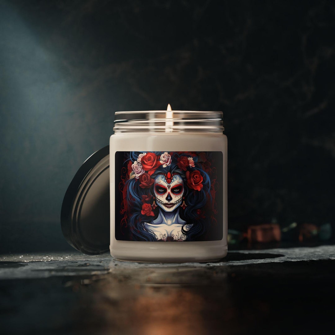 Candle - Day of the Dead Candle, Dia De Muertos Candle, Halloween ...