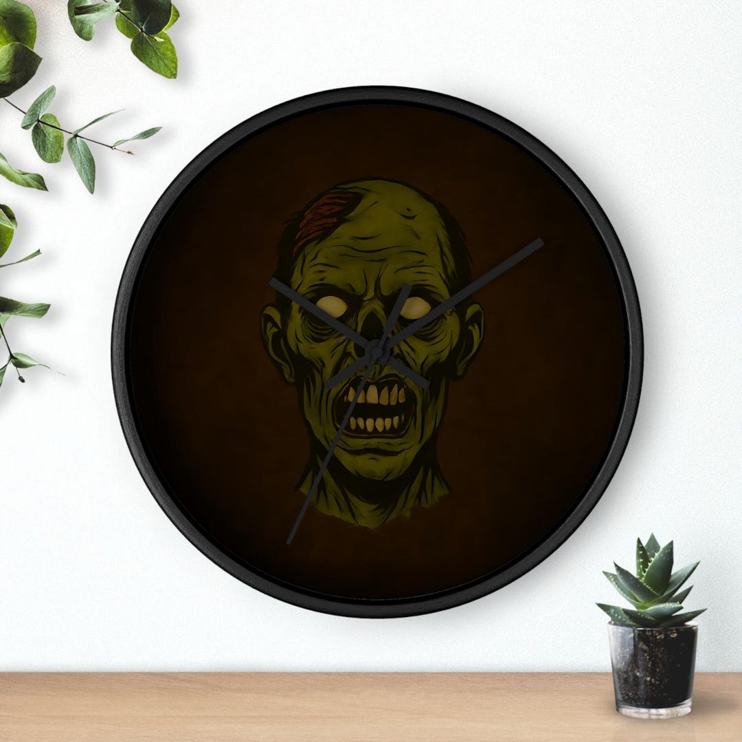 Zombie Wall Clock, Scary Clock, Horror Decor, Halloween Gift, Unique ...