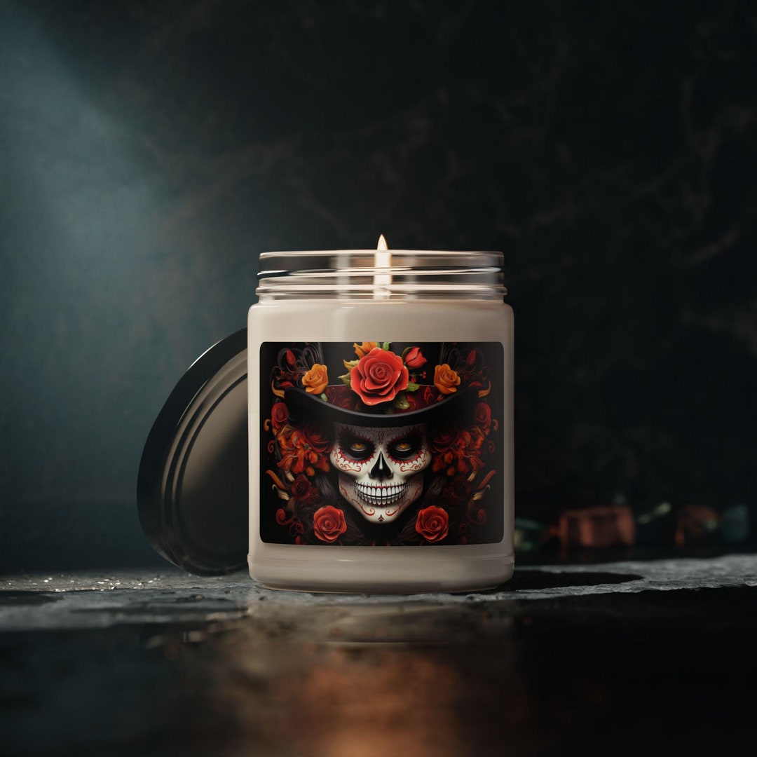 Candle - Day of the Dead Candle, Dia De Muertos Candle, Halloween ...
