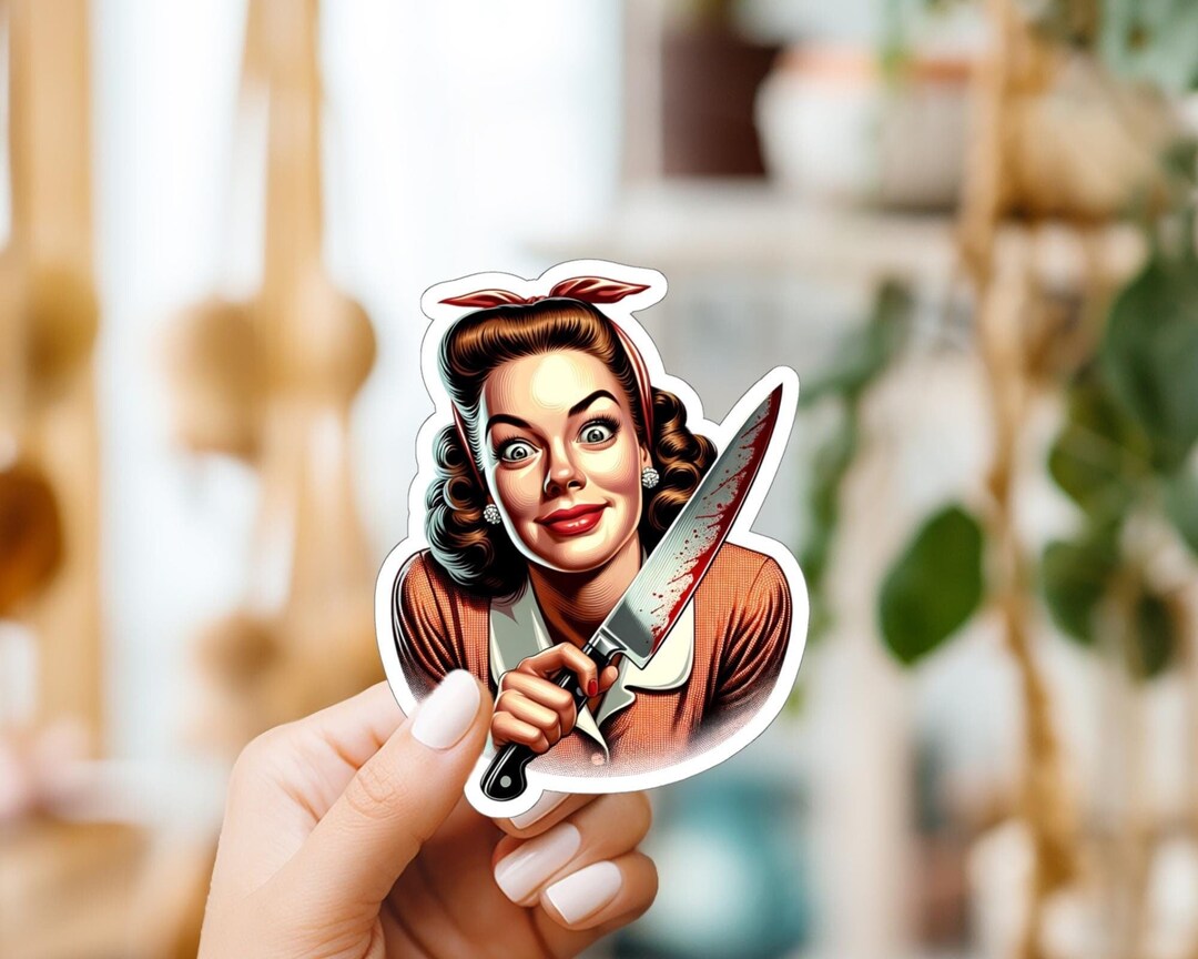Sticker - 1950s Crazy Housewife Sticker, Psycho Killer Sticker ...