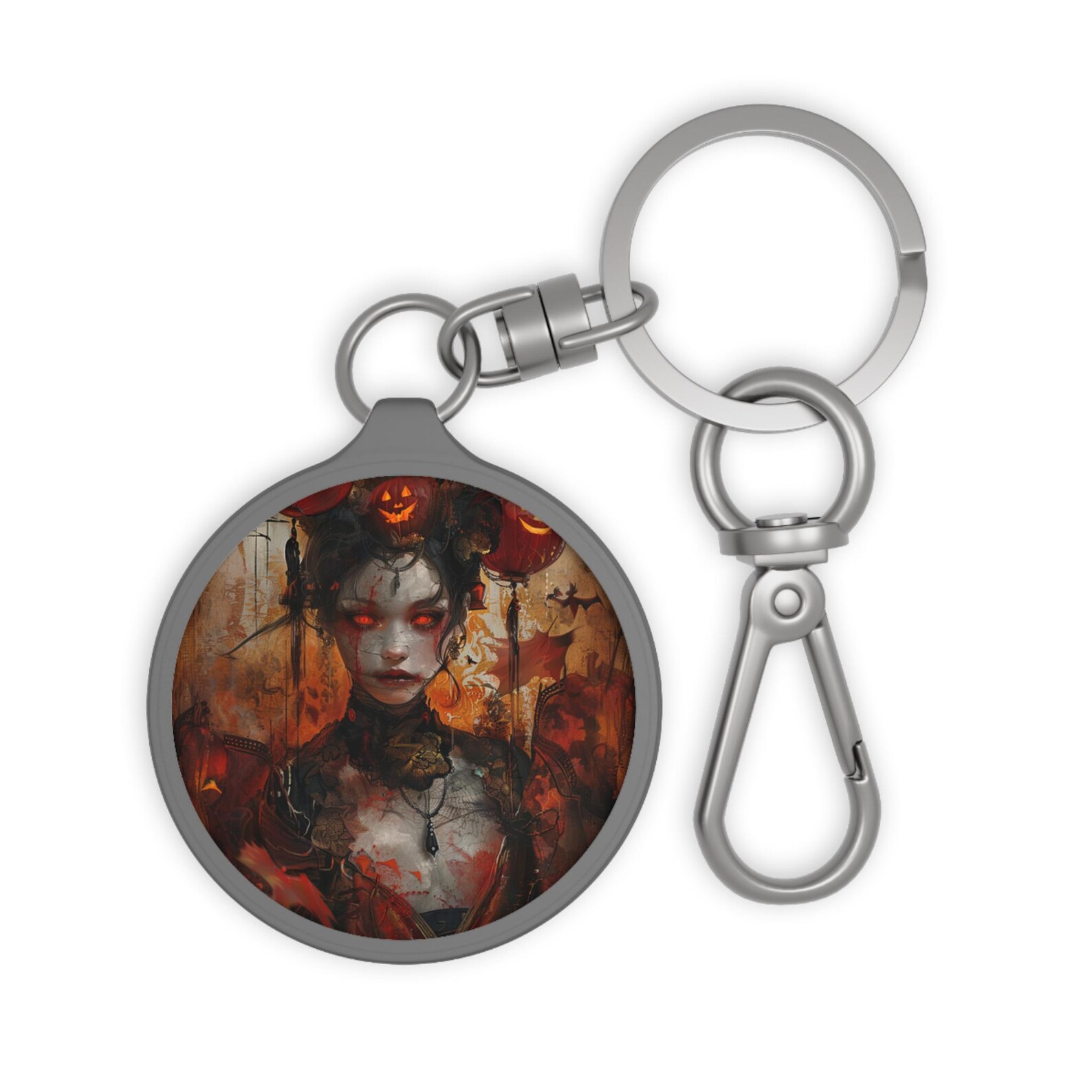 Keychain - Zombie Halloween Geisha Keychain, Zombie Keychain, Geisha ...
