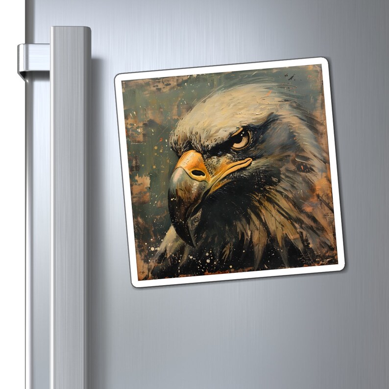 Eagle Oil Painting Magnet: Wildlife Art Gift - Etsy