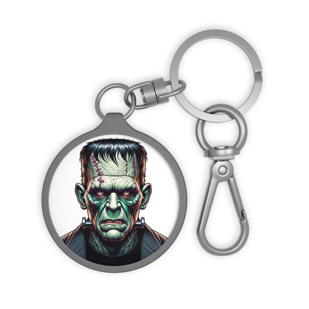 Frankenstein Keyring Tag, Gothic Keychain, Horror Fan Gift, Spooky ...