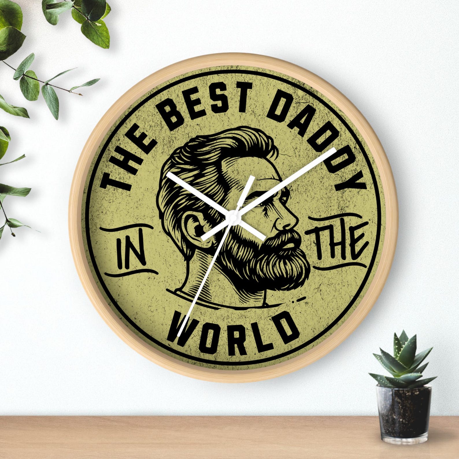 Vintage Daddy Wall Clock - the Best Daddy in the World, Dad Gift, Home ...