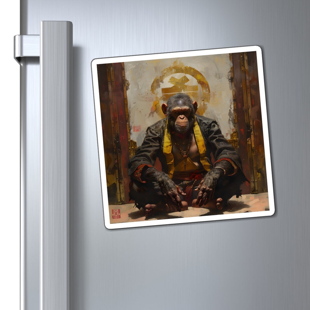Zen Monkey Magnet: Meditating Yoga Gift - Etsy