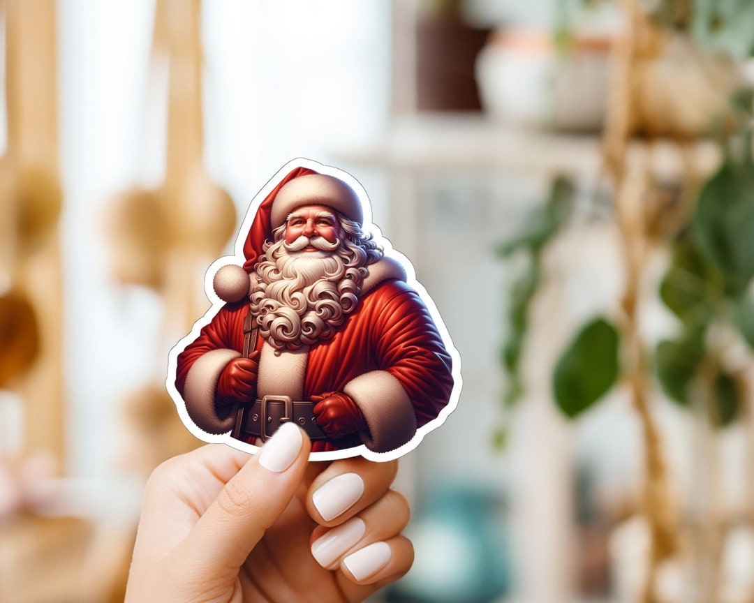 Sticker - Santa Claus Christmas Sticker, Santa Claus Sticker, Happy ...