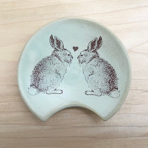 White Ceramic Spoon Rest Made to Order | Etsy