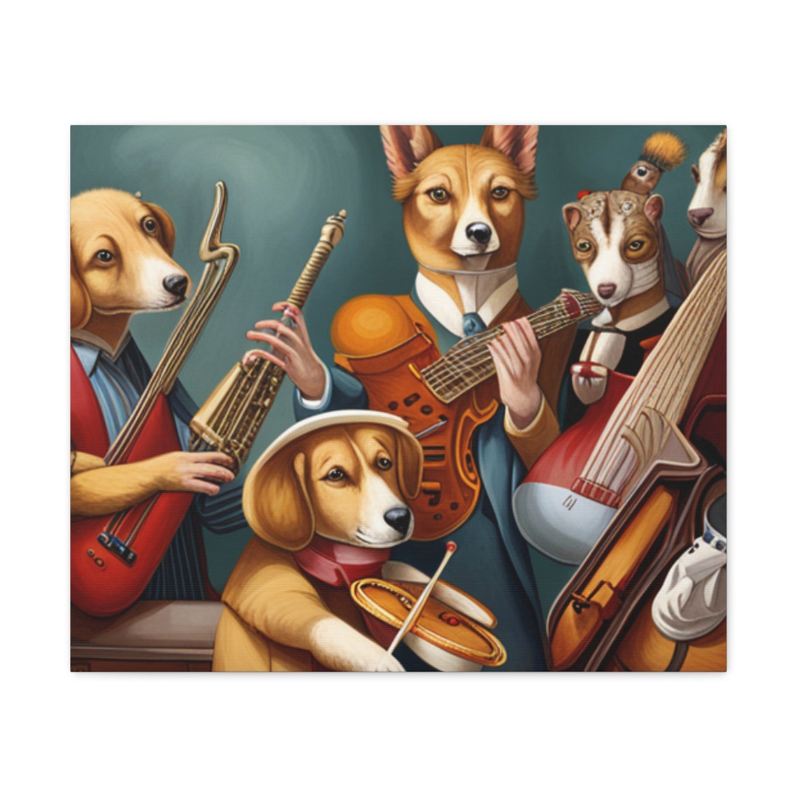 Painting of Cute Animals Playing Musical Instruments Decoration for ...