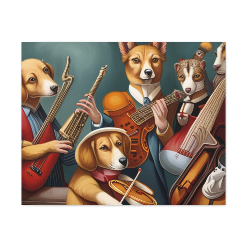Painting of Cute Animals Playing Musical Instruments Decoration for ...
