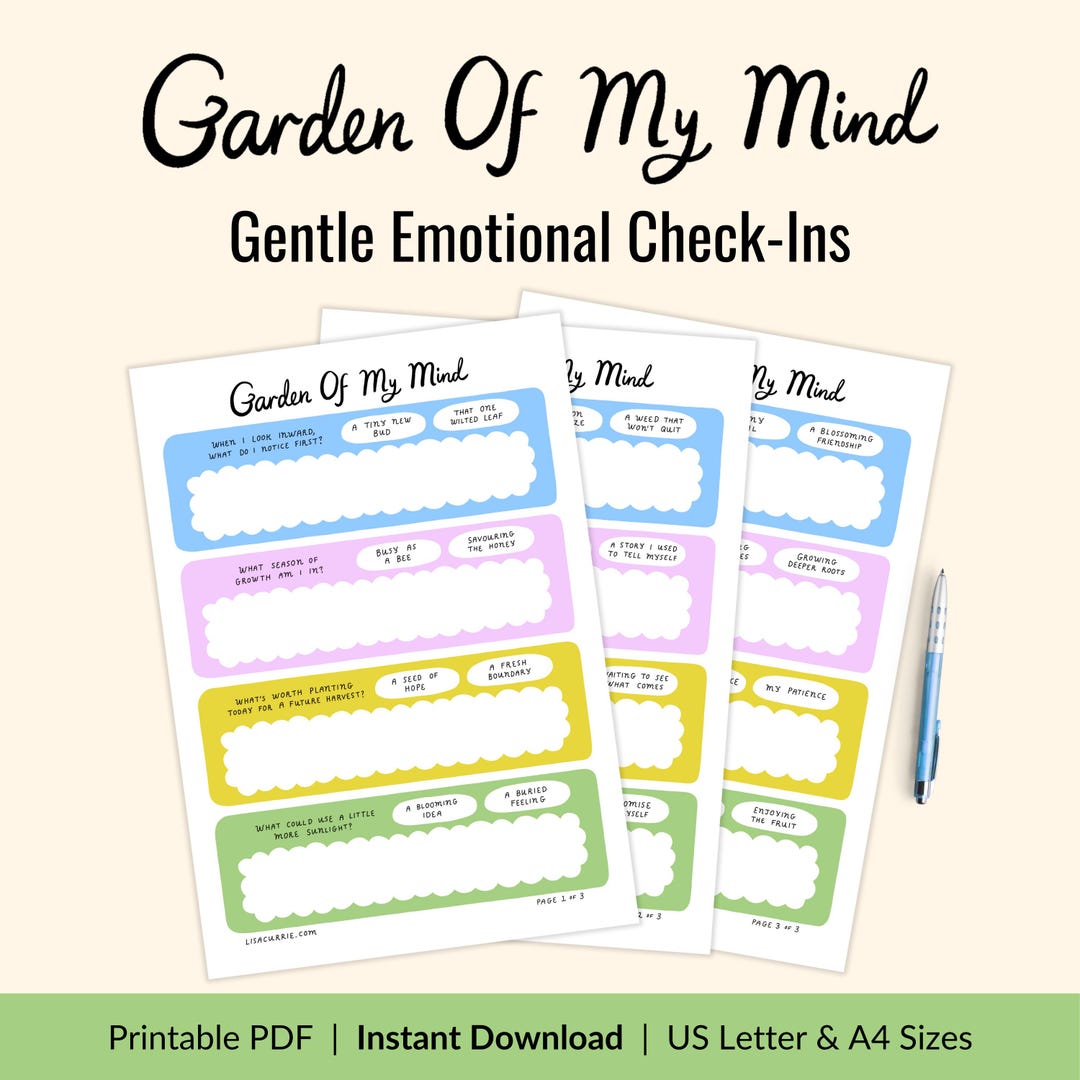 Creative Emotional Check-ins • Printable Guided Journal of Nature ...
