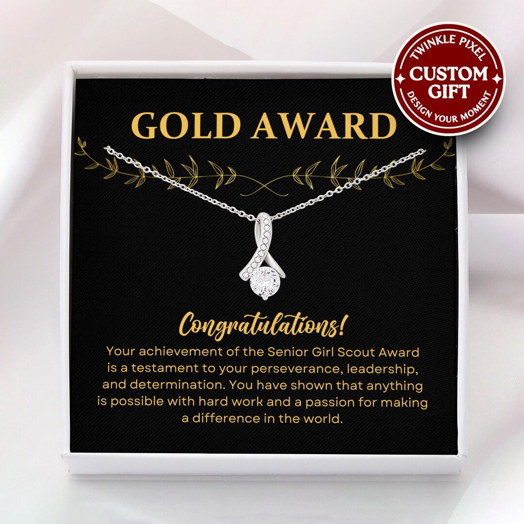 Girl Scout Gold Award Jewelry - Girl Scout Senior Gift, Gold Award ...