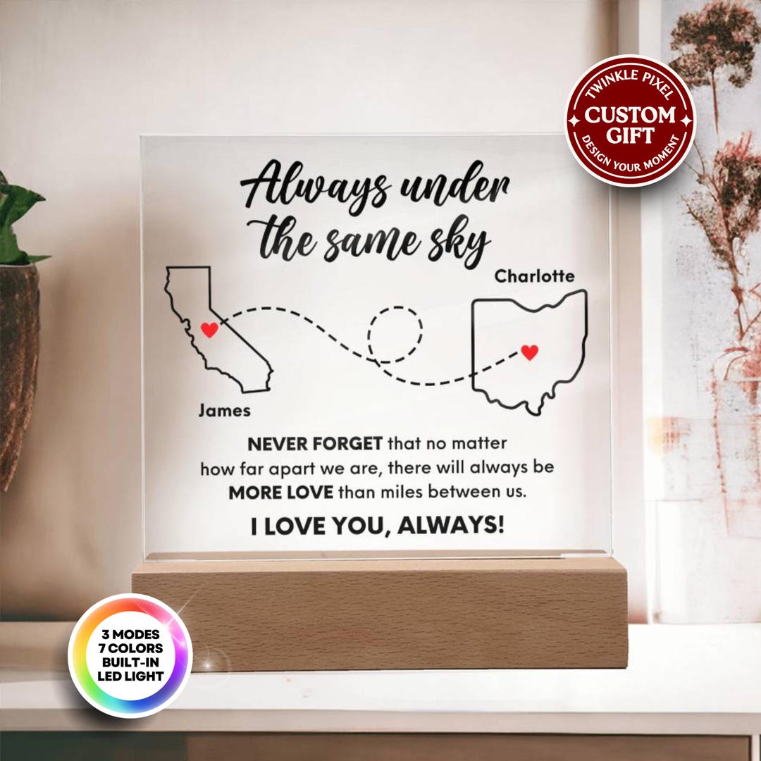 Long Distance Relationship LED Plaque - LDR Gift for Couples, Missing ...