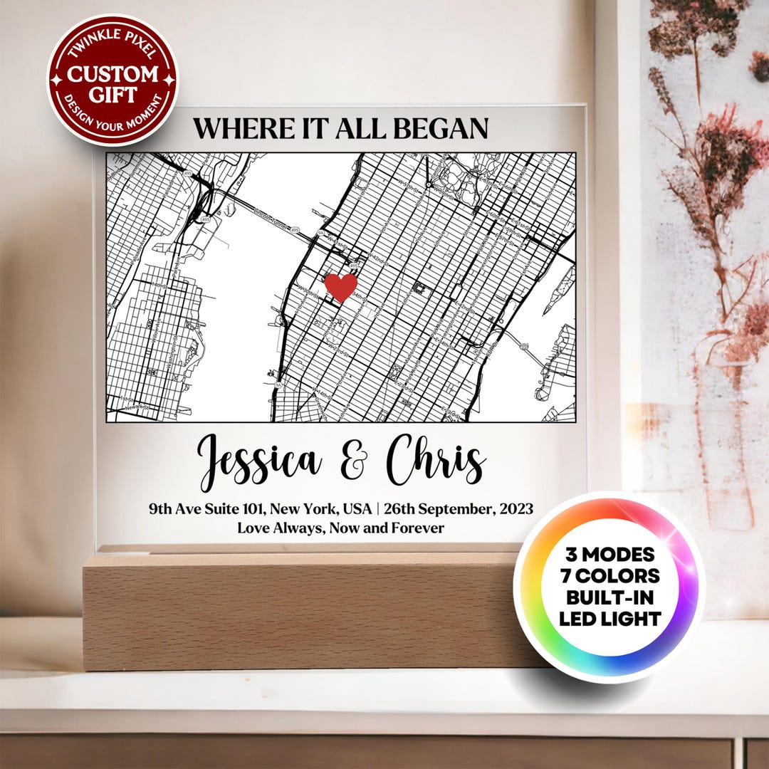 Where It All Began Map Plaque, Personalized Anniversary Gift for ...