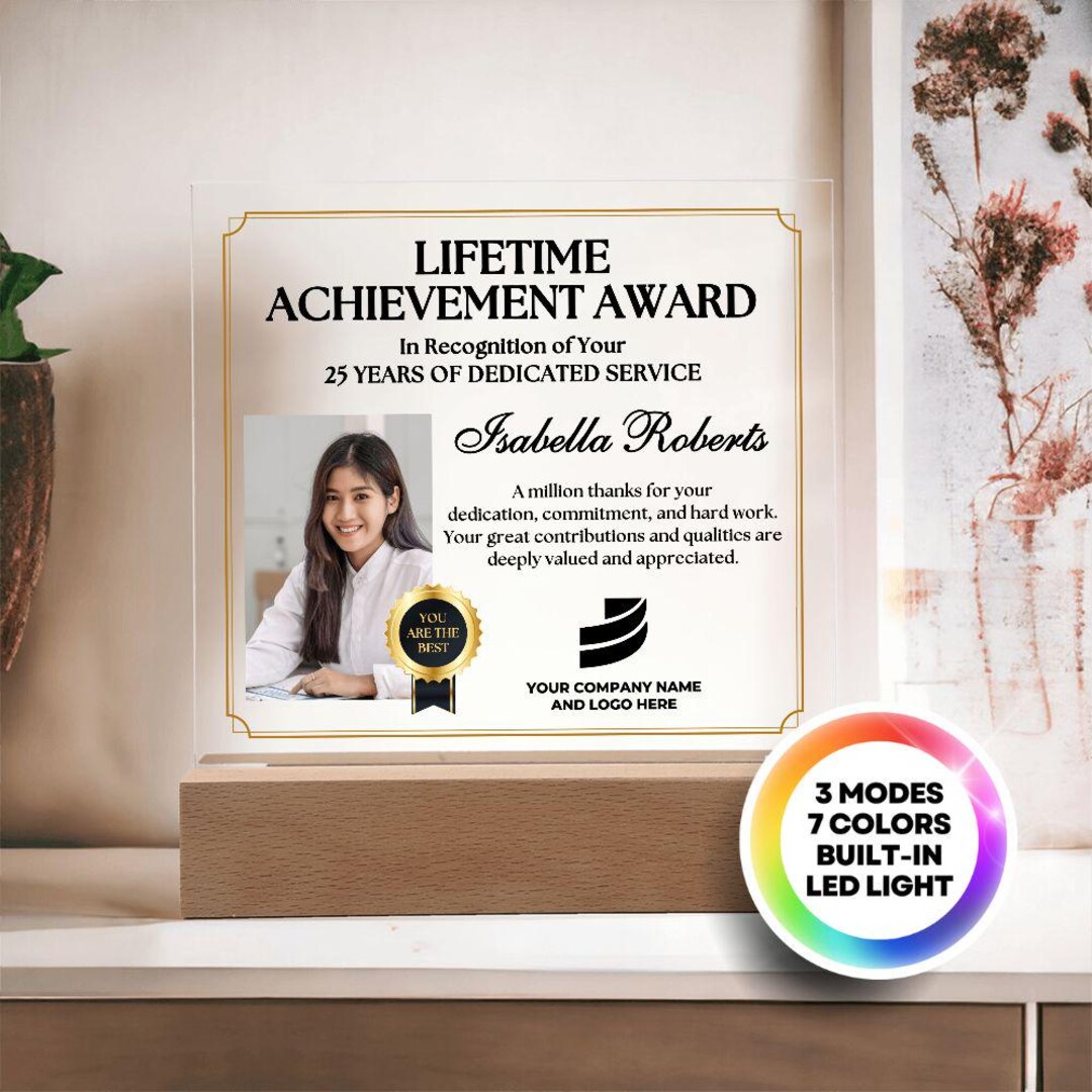 Personalized Work Anniversary Award Plaque - Custom Workiversary Gifts ...