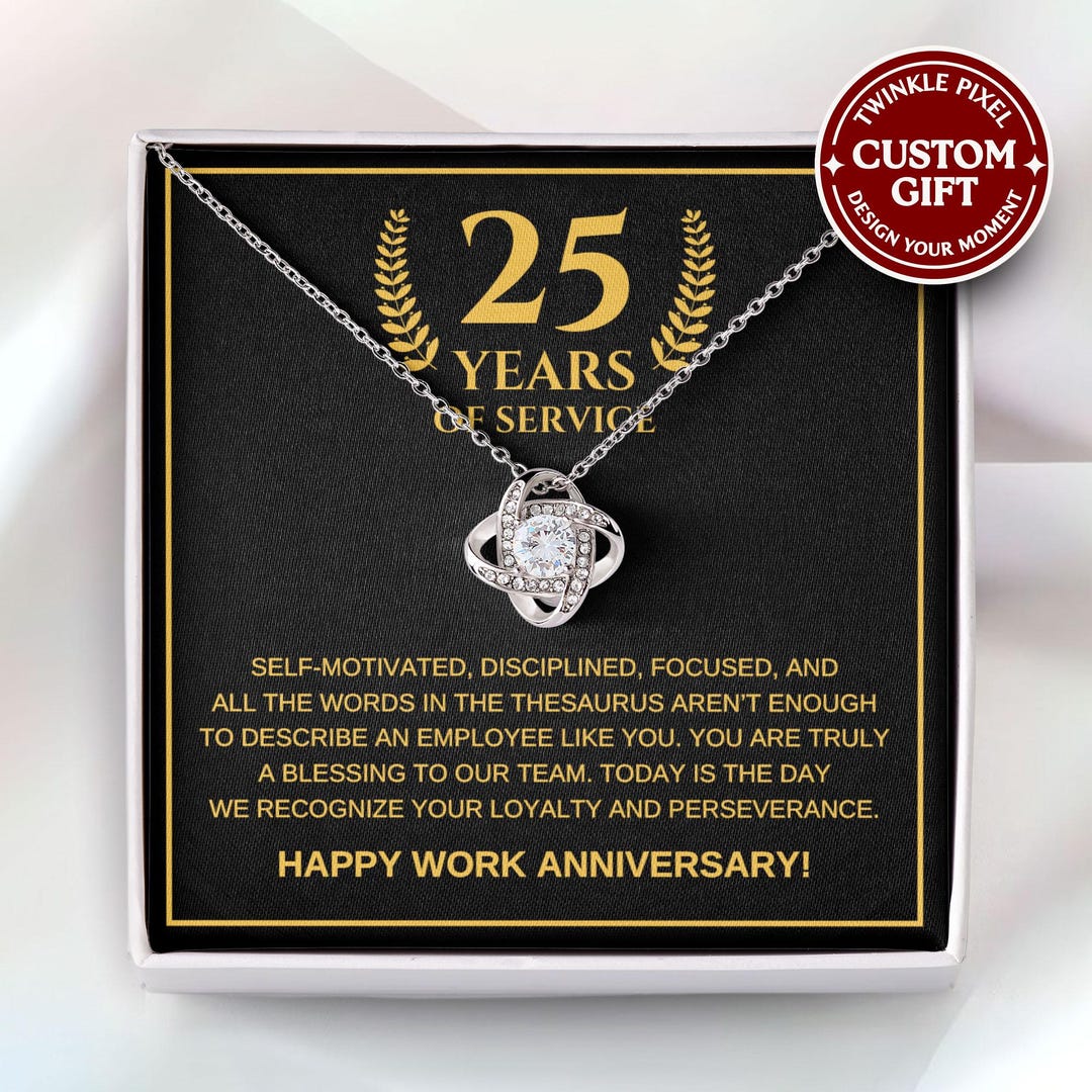 Personalized Year Work Anniversary Jewelry - 25 Year Work Anniversary ...