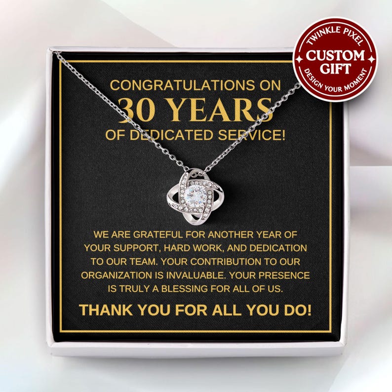 Personalized 30 Year Work Anniversary Jewelry - Service Award, Company ...