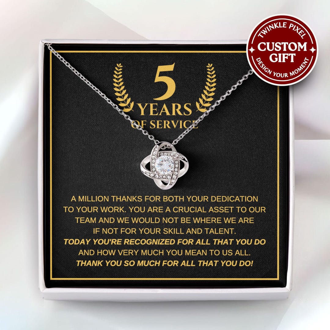 Personalized 5 Years of Service Jewelry - 5 Years Work Anniversary ...