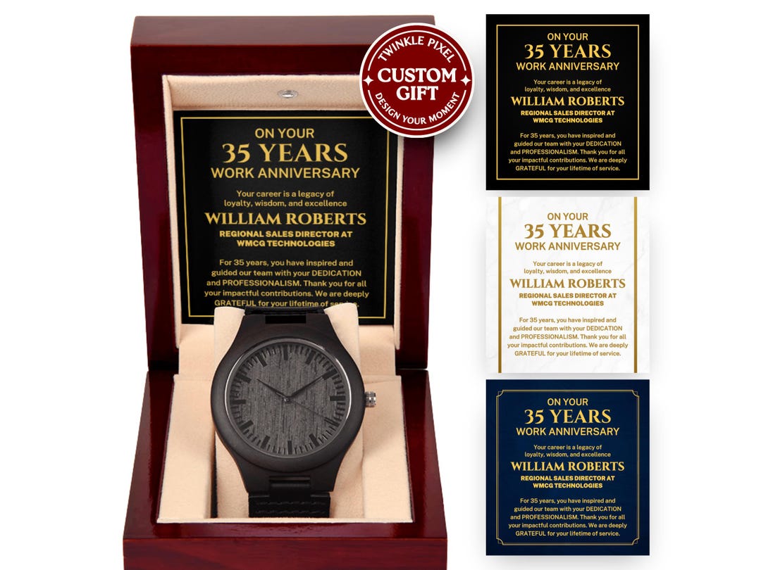 Custom Years of Service Watch - Service Award Necklace for Him, Company ...