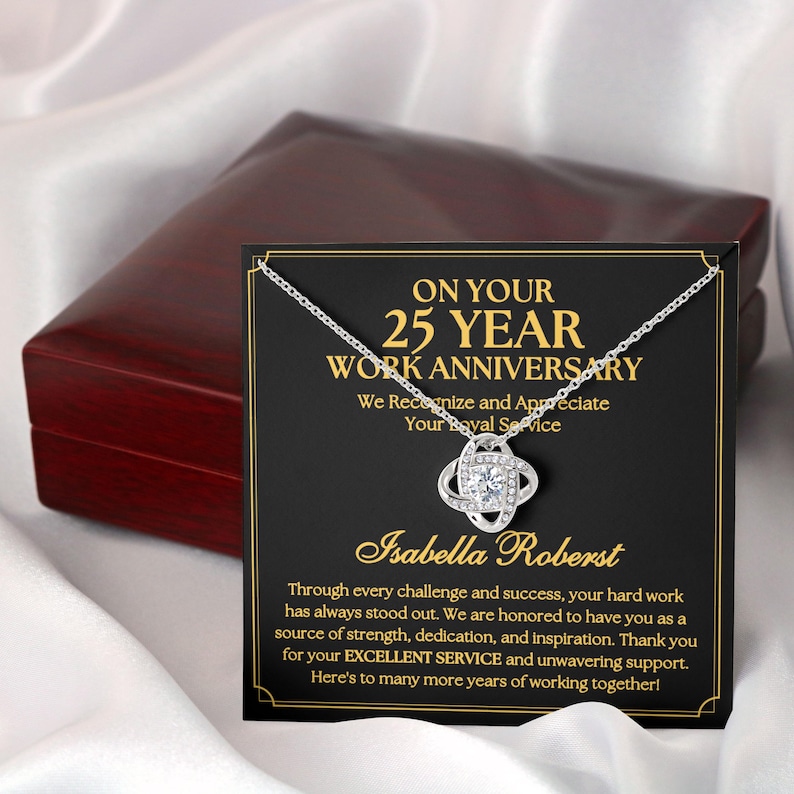 Custom Year Work Anniversary Necklace - Employee Appreciation Gift for ...