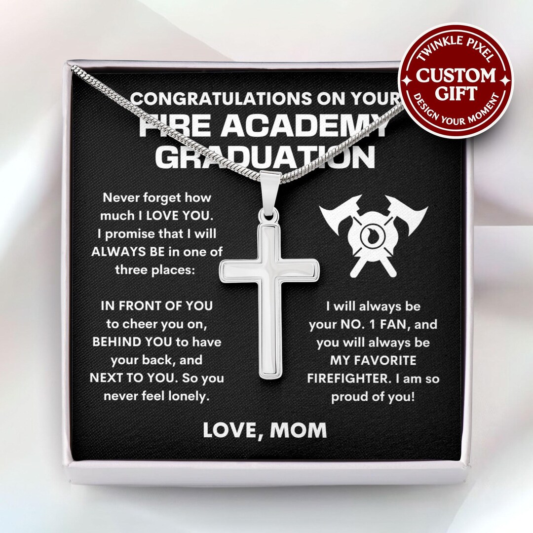 Firefighter Academy Graduation Necklace - Gift for Son, Fire Academy ...