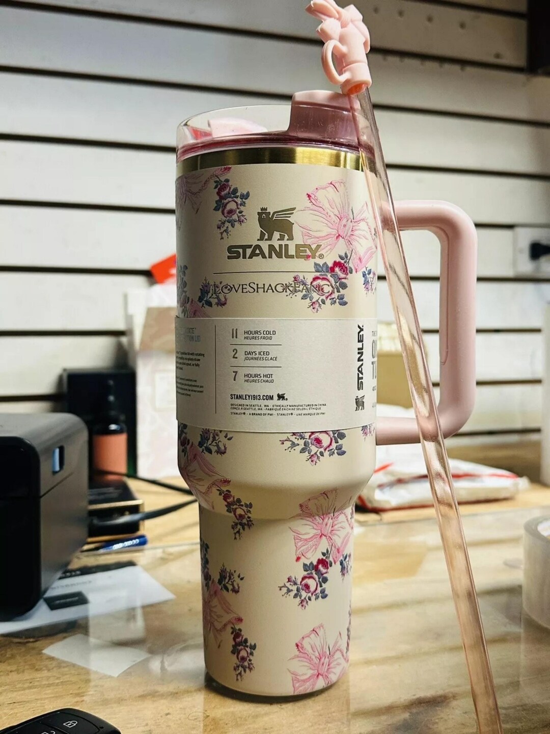 Authentic Stanley X Loveshackfancy Quencher Custom Engraved Floral ...