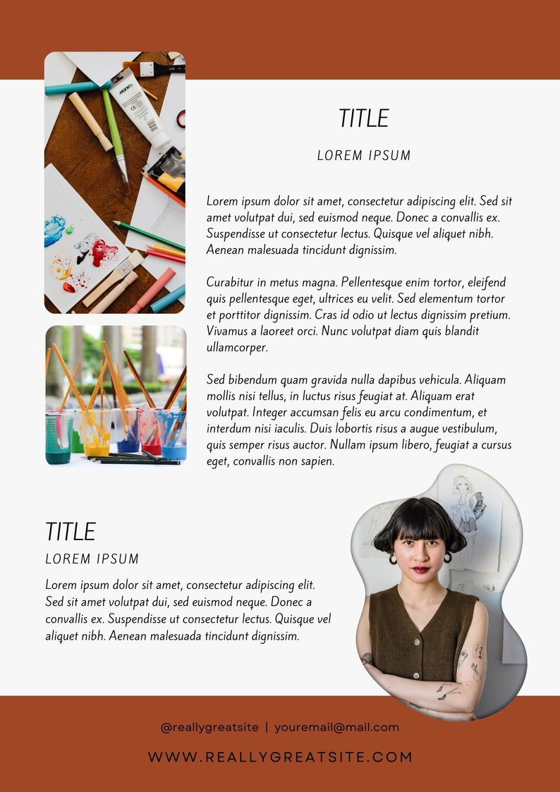 Editable Monthly Newsletter for Artists, Canva Template for Creative ...
