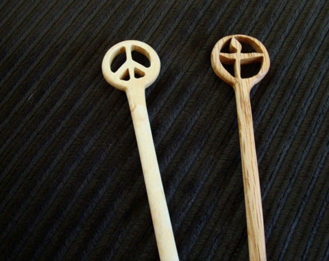 Peace Sign and Flaming Chalice Chopstick Hair Sticks From - Etsy