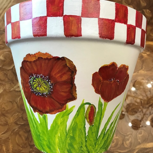 Poppy Flower Planter - Etsy