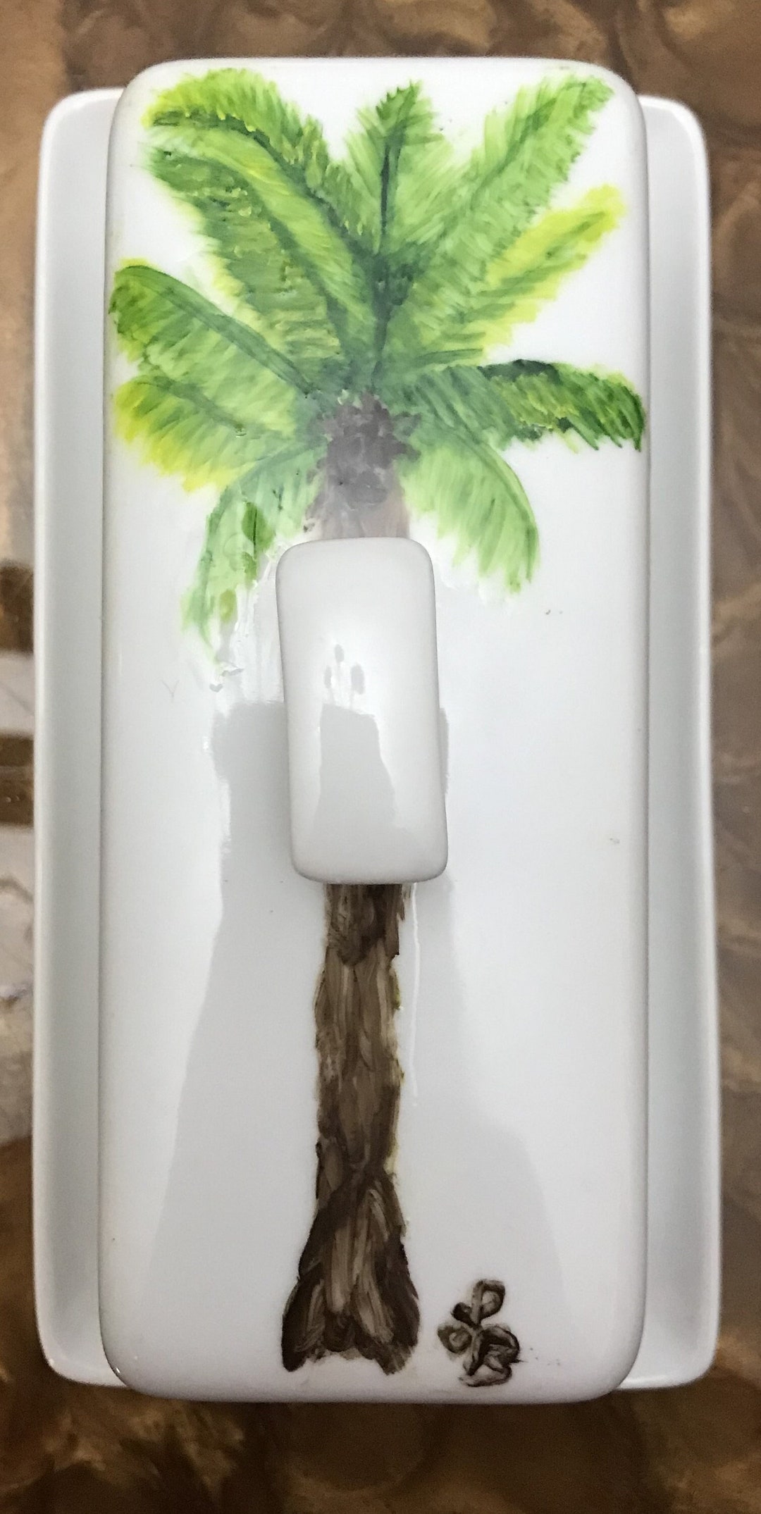 Palm Tree Butter Dish, Palm Tree Butter Dish With Lid - Etsy