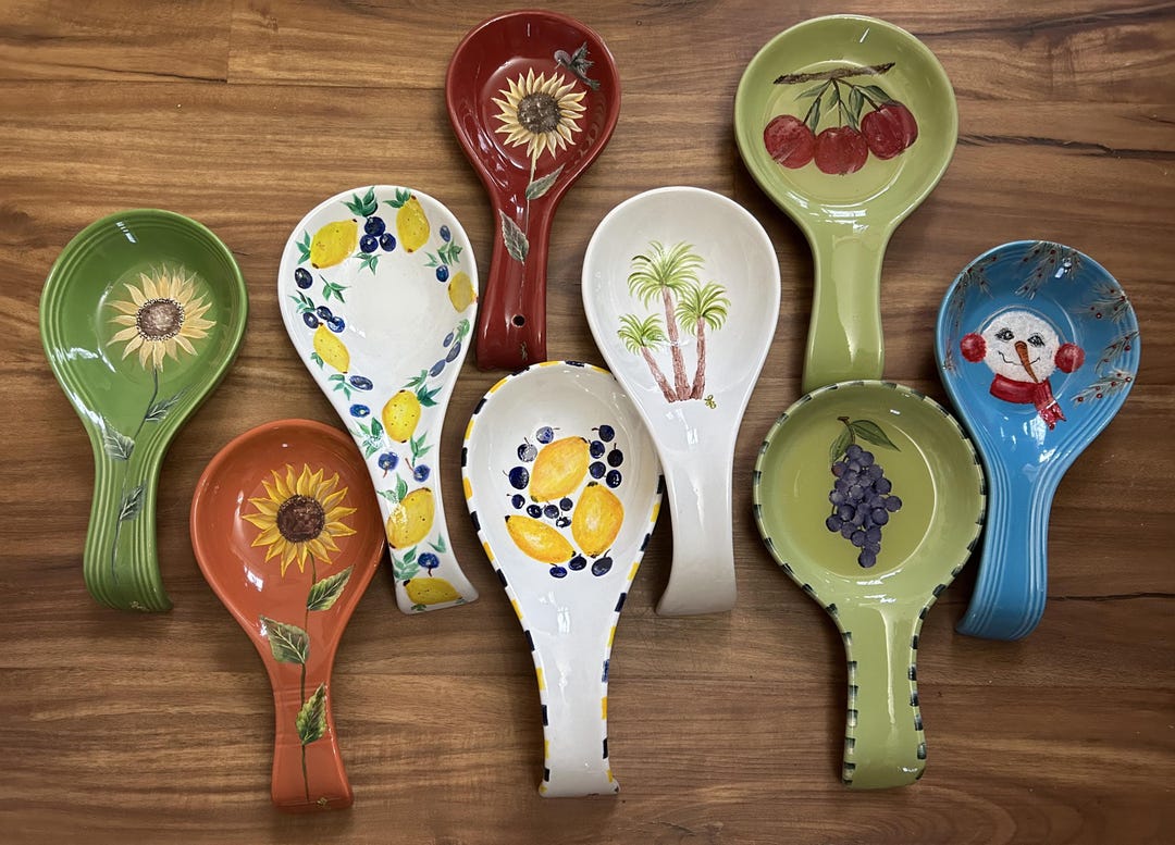 Hand Painted Spoon Rest, Choice of Spoon Rest Design - Etsy