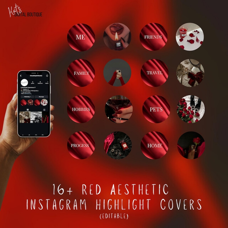 Red Instagram Highlights - Etsy