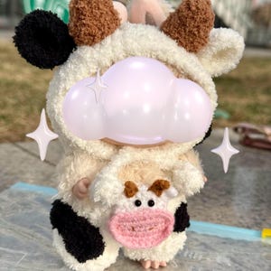 Moomoo Mood – Handmade Cow Labubu Outfit | Fuzzy Farm Animal |fits 17cm ...